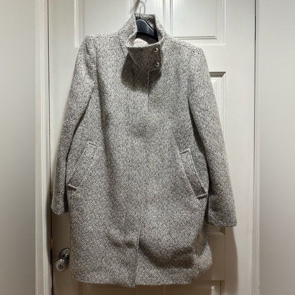 LOFT | Jackets & Coats | Loftpetite Herringbone Funnel Neck Coat | Poshmark
